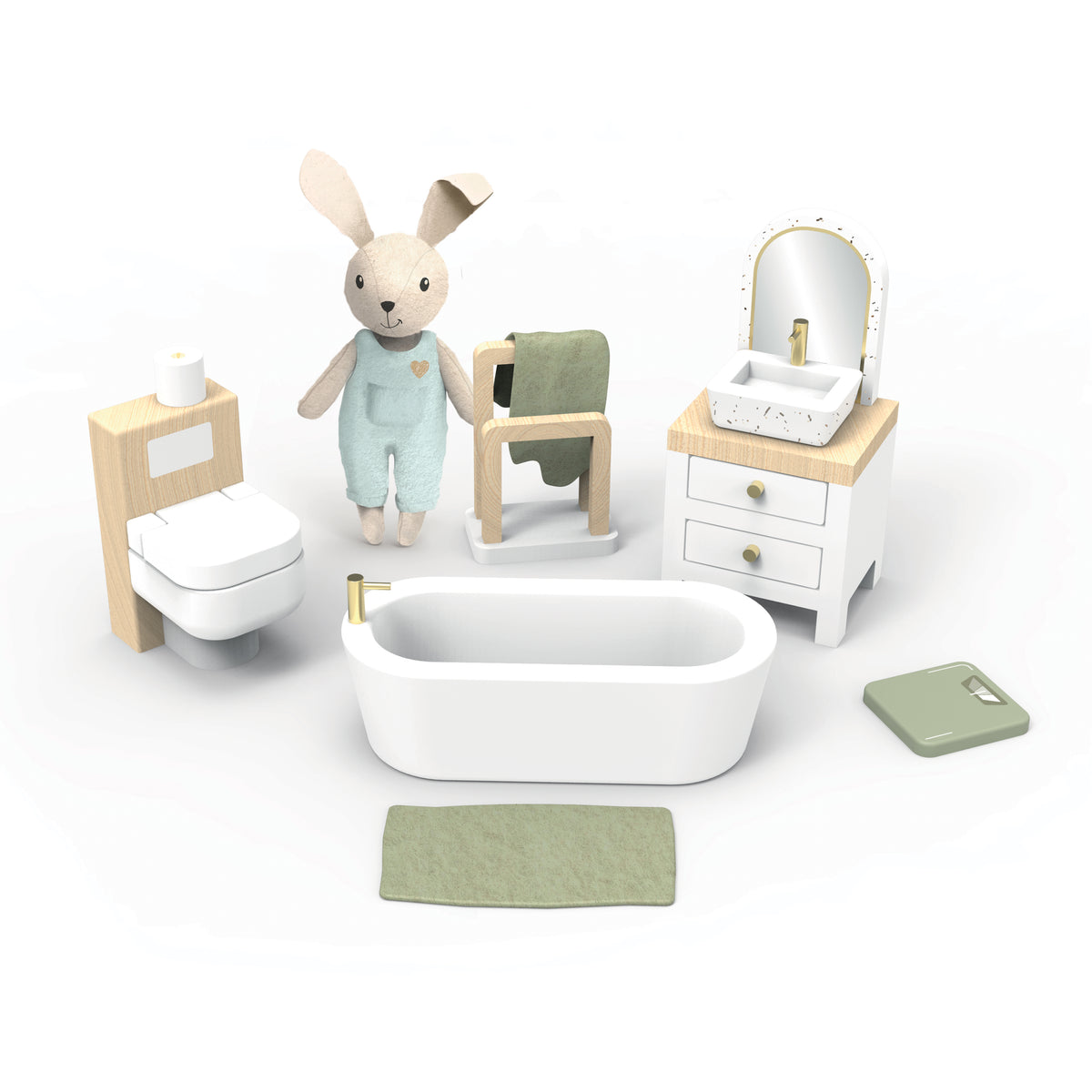 Doll House Bathroom + 1 Character – Speedy Monkey Aus